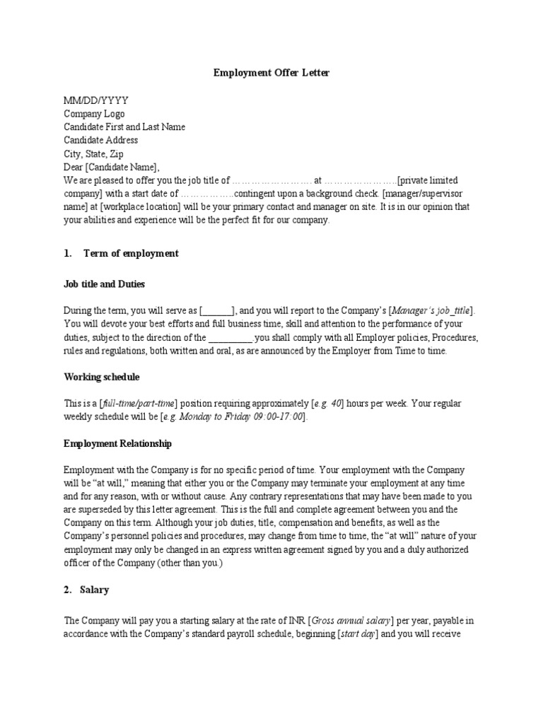 Job Offer Letter Draft | PDF | Mediation | Arbitration