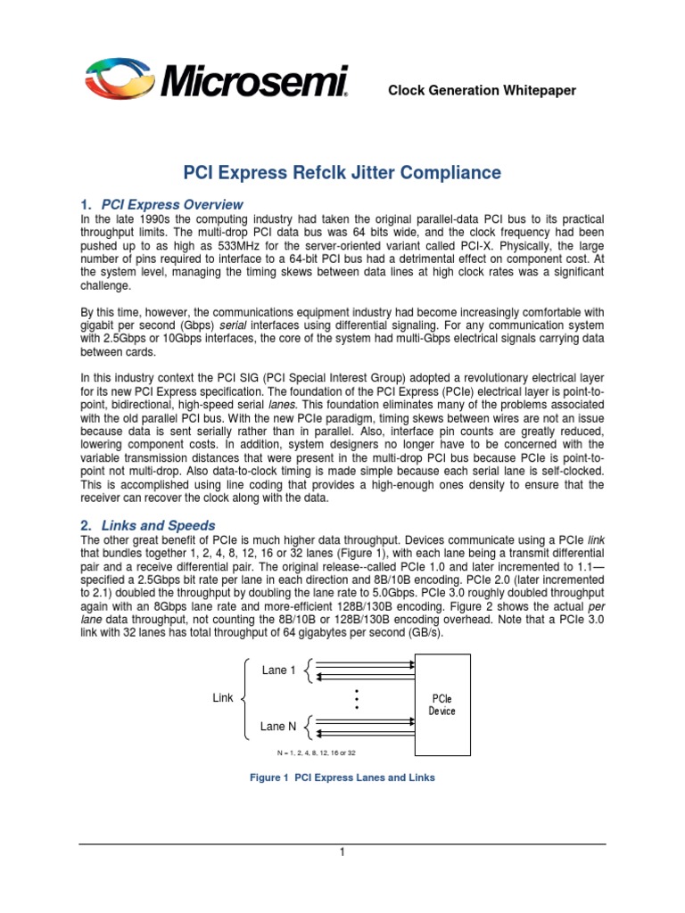 Pcie Refclk Jitter Compliance Whitepaper 092135 | PDF | Electrical ...