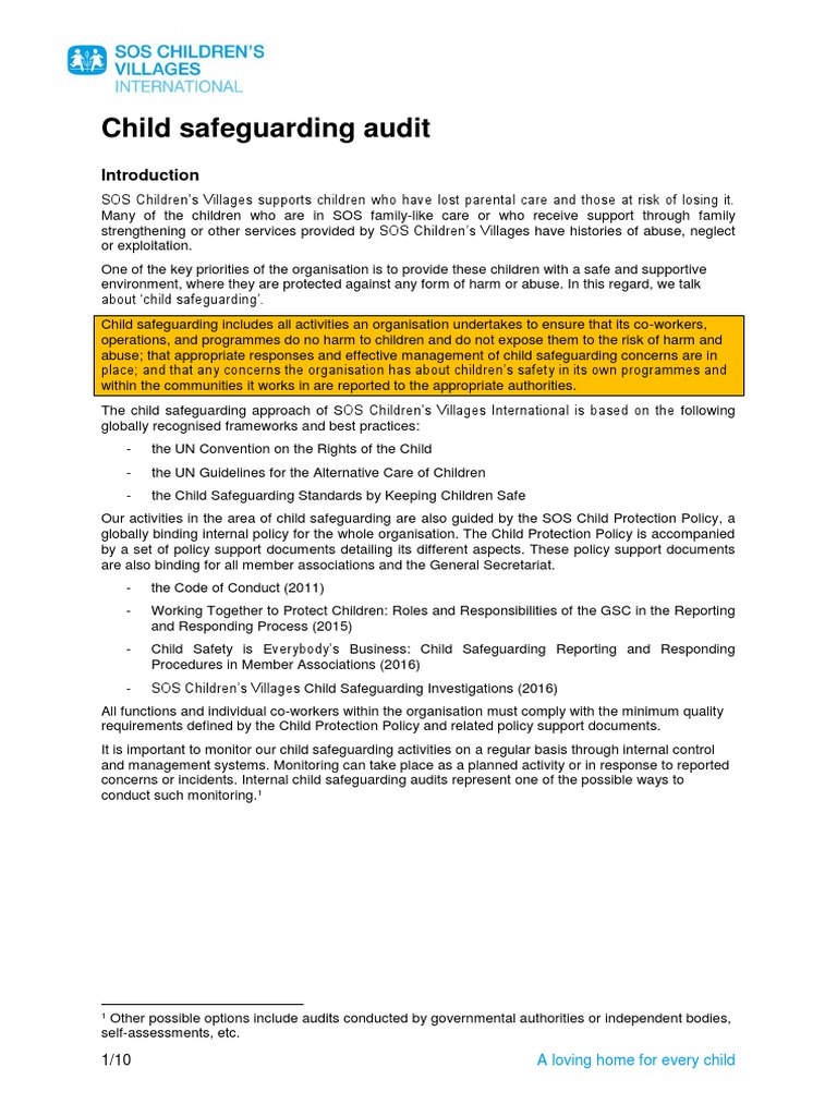 Child Safeguarding Audit - Methodology - Final | PDF | Audit | Auditor ...