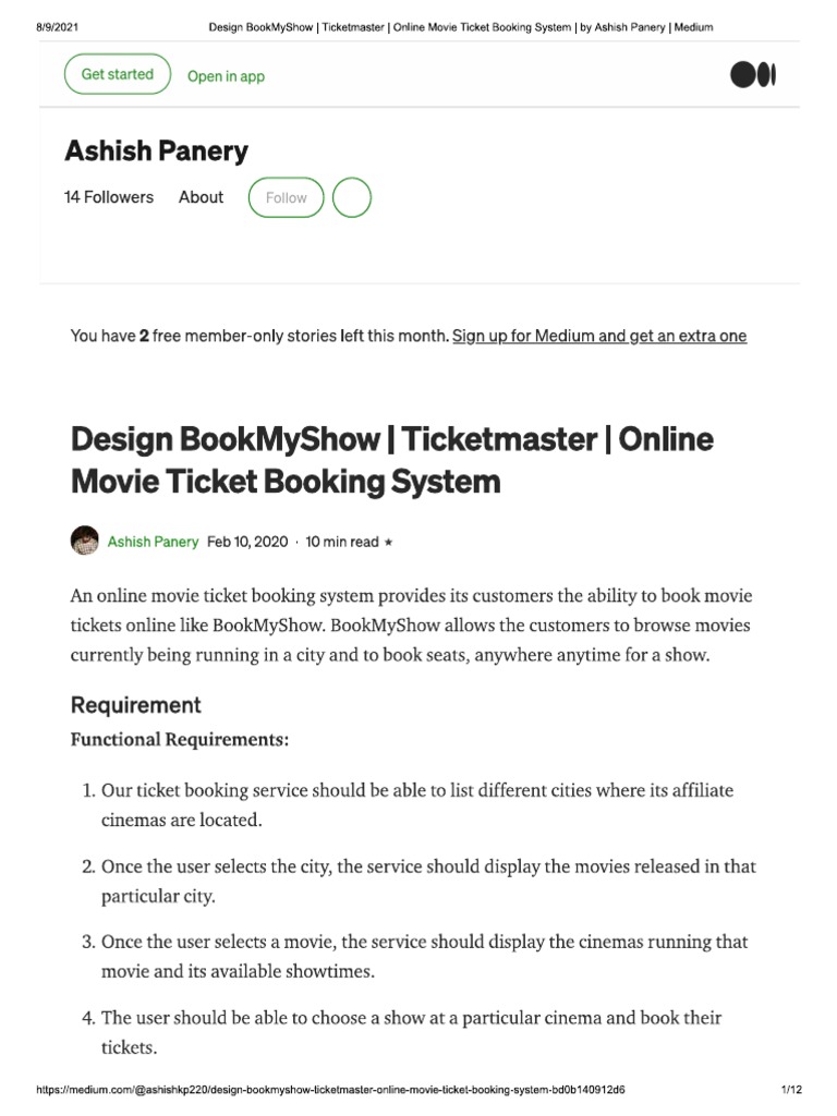 Movie Ticket Booking System | PDF