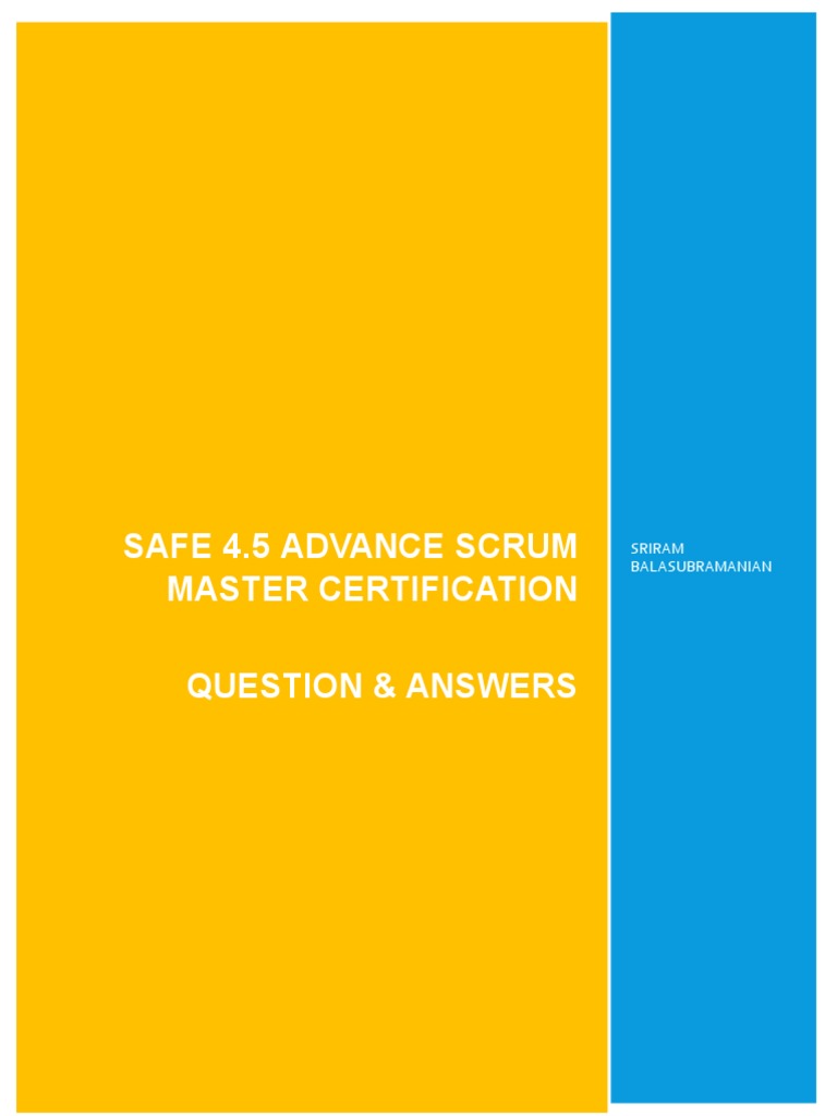 SAFe 4.5 Advanced Scrum Master Exam Guide | PDF | Scrum (Software ...