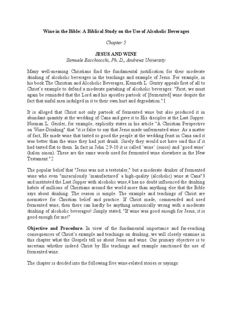 Wine in The Bible | PDF | Wine | Jesus