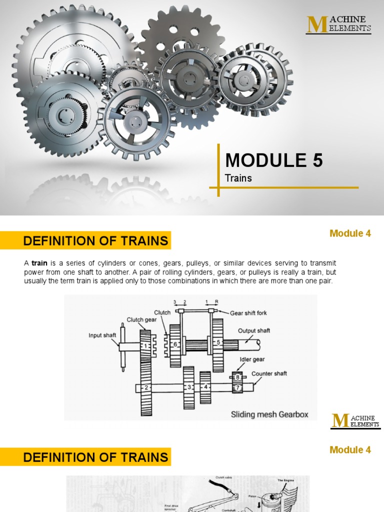 Module 5 Power Trains | PDF | Gear | Transmission (Mechanics)