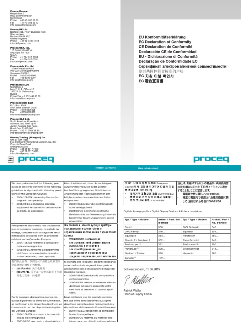 EC Declaration of Conformity High | PDF | Technology & Engineering