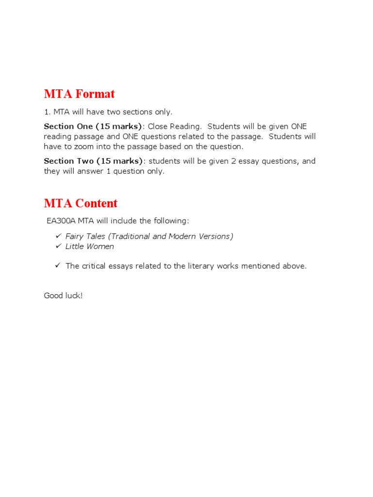 Mta Format and Material Updated | PDF | Teaching Methods & Materials