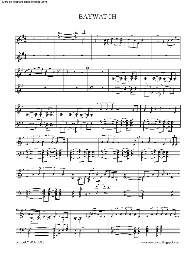 Baywatch - Main Theme | PDF