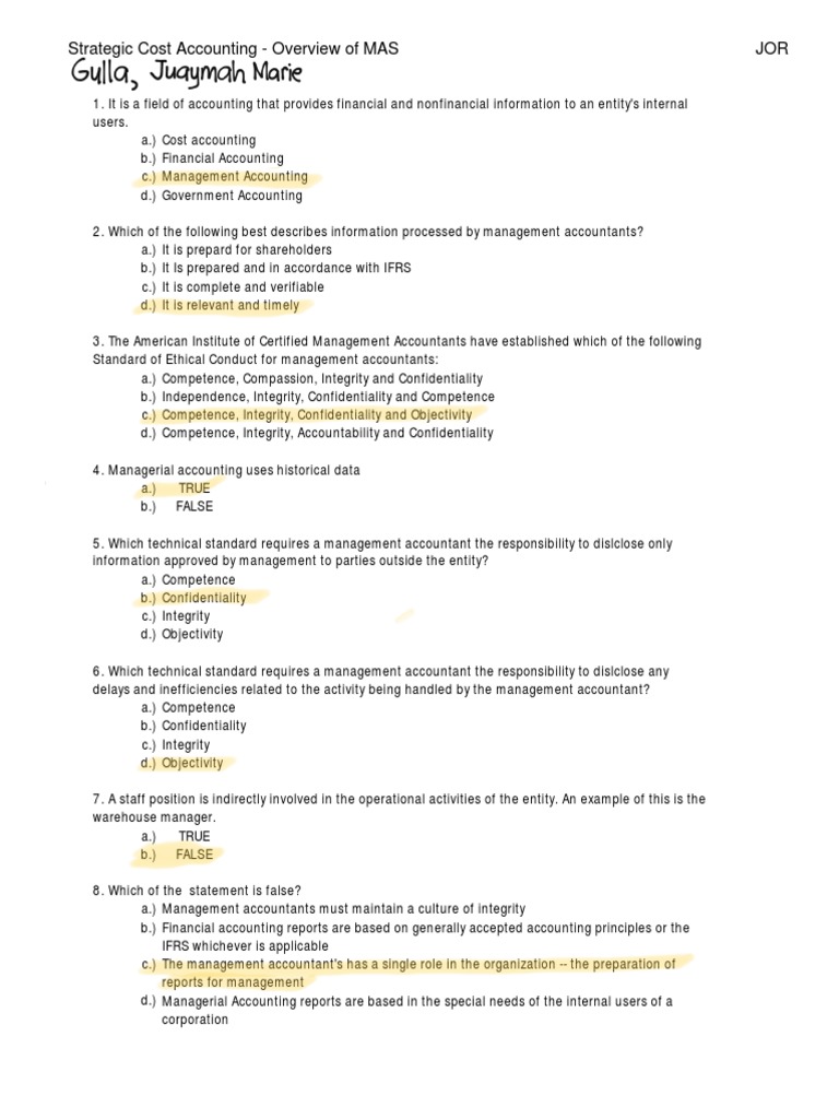 Practice+Test Overview | PDF | Accounting | Management Accounting