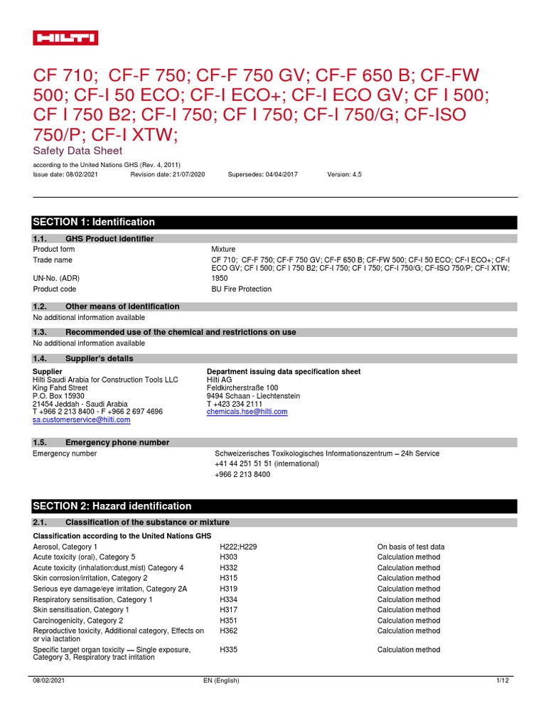 Material Safety Datasheet FOAMS WITH CHLORPARAFFINE EN Material Safety Datasheet IBD WWI ...