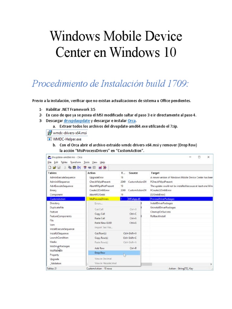 Instalación de Windows Mobile Device Center | PDF | Windows 10 ...