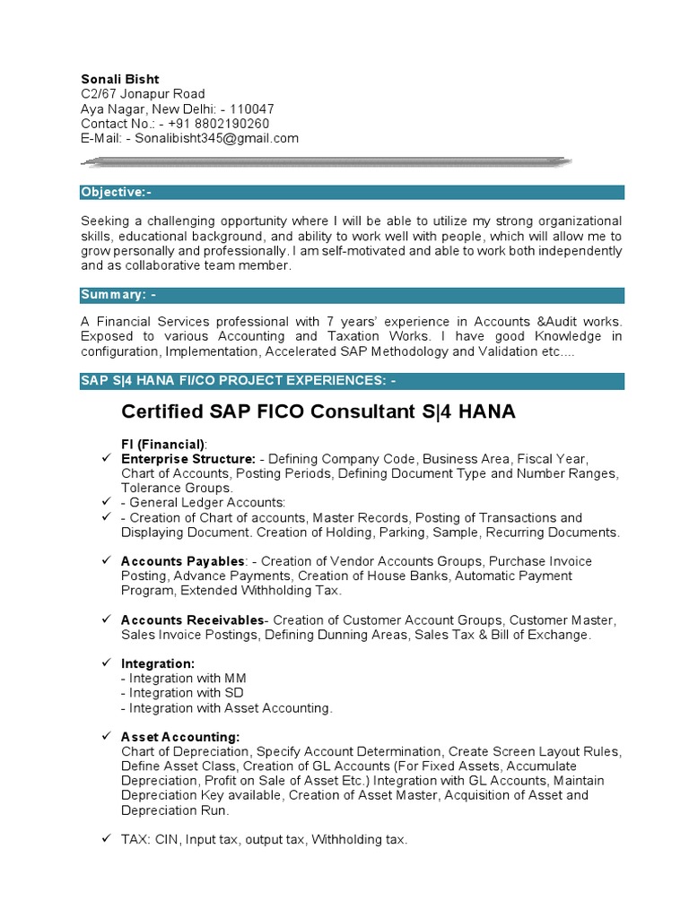 Certified SAP FICO Consultant S - 4 HANA: Objective | PDF | Accounting ...