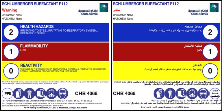 4068 Label | PDF | Chemistry | Safety