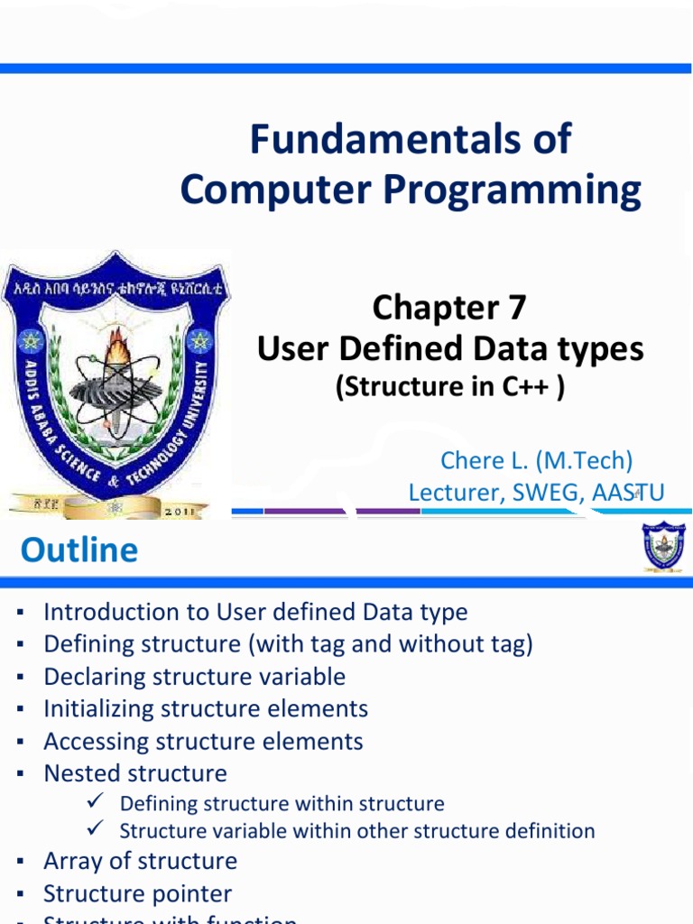 Chapter 7 (Part I) - User Defined Datatypes | PDF | Pointer (Computer Programming) | Array Data Type