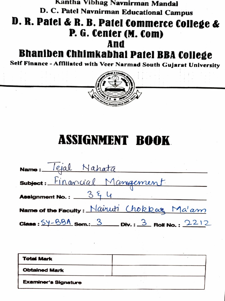 Assignment Book: College | PDF | Vocational Education | Qualifications