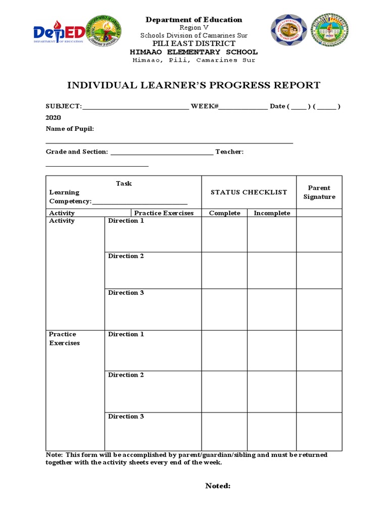 Individual Learner's Progress Report | PDF | Career & Growth