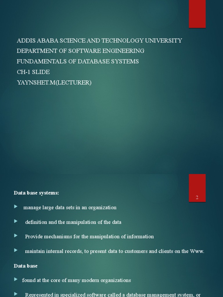 An Introduction to Fundamental Database Concepts and the Evolution of Database Management ...