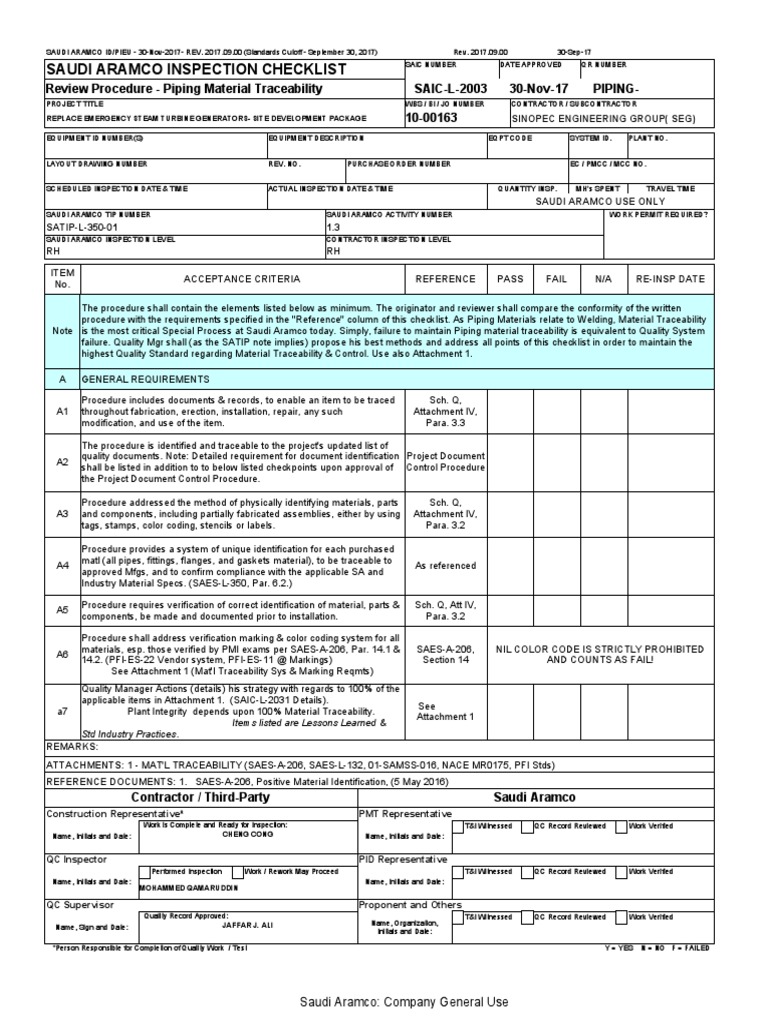 Ensuring Piping Material Traceability Through Rigorous Documentation ...