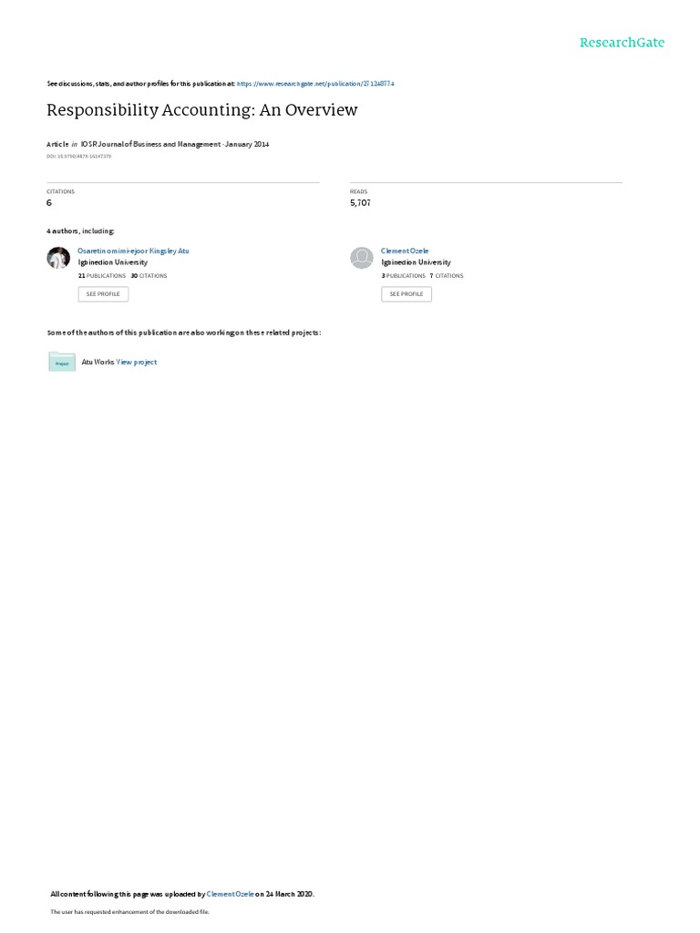 Responsibility Accounting An Overview | PDF | Taxes | Multinational ...