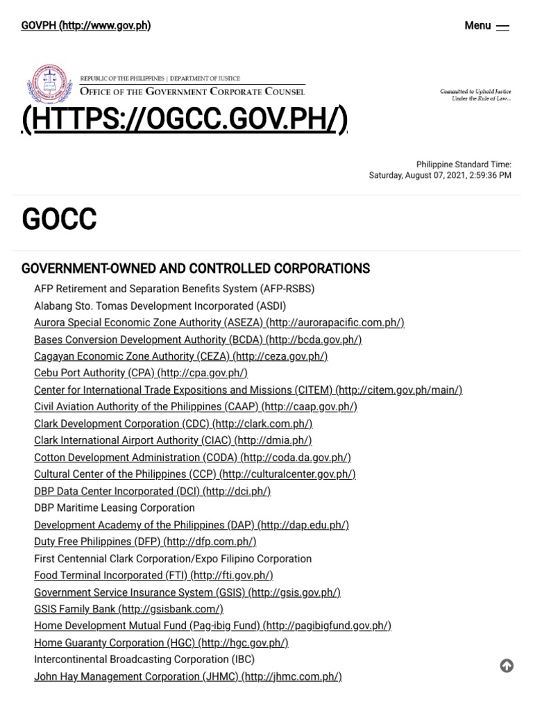 Gocc W - Original Charter | Download Free PDF | Philippines | Economy ...