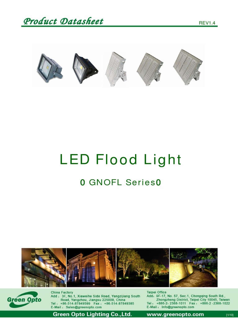 LED Flood Light: 【GNOFL Series】 | PDF | Lighting | Light Emitting Diode