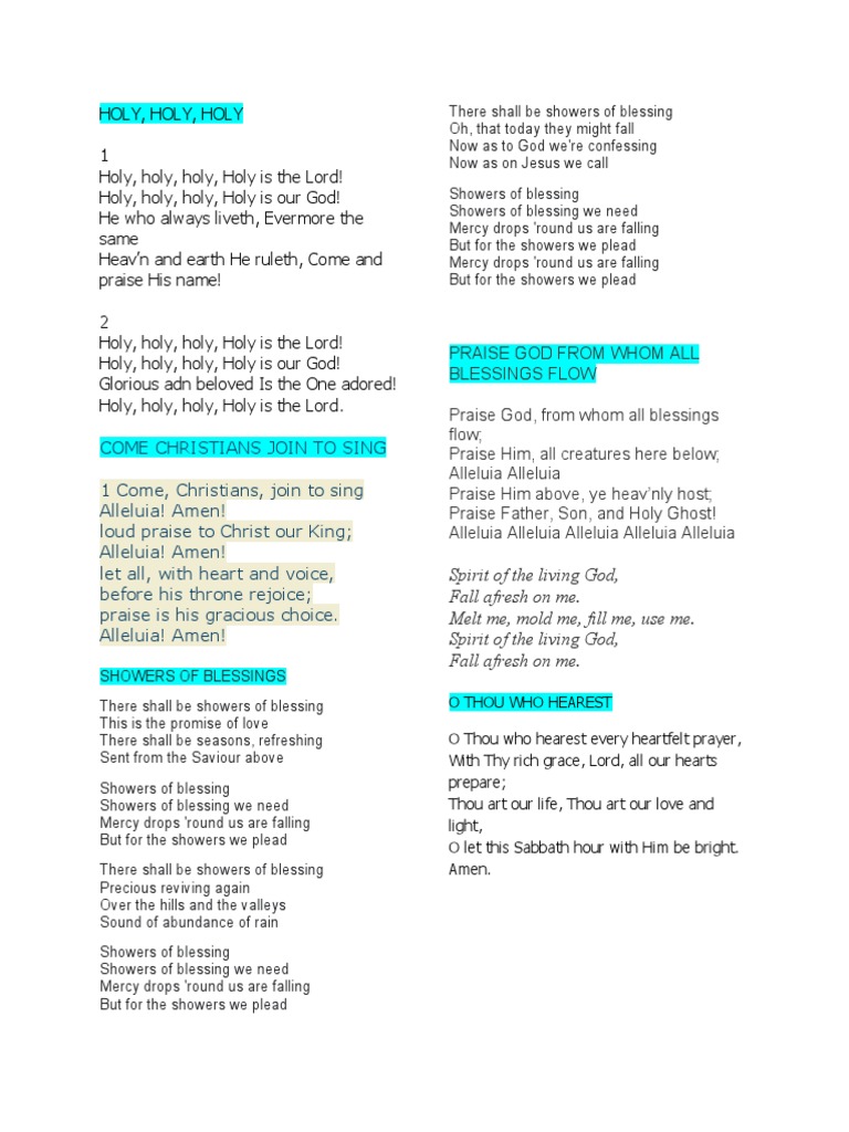 Holy Lyrics | PDF | Mercy | Systematic Theology