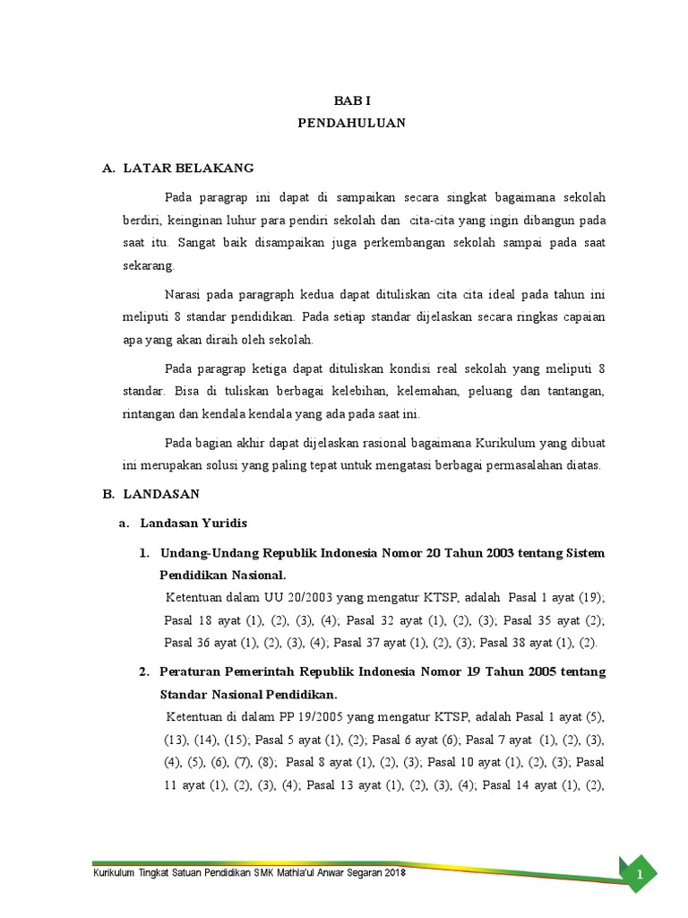 DOK 1 Kurikulum - Fix | PDF