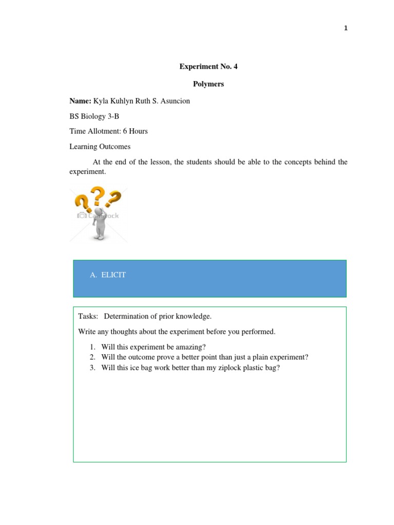 Biophysics Experiment No. 4 Polymers | PDF | Polymers | Plastic
