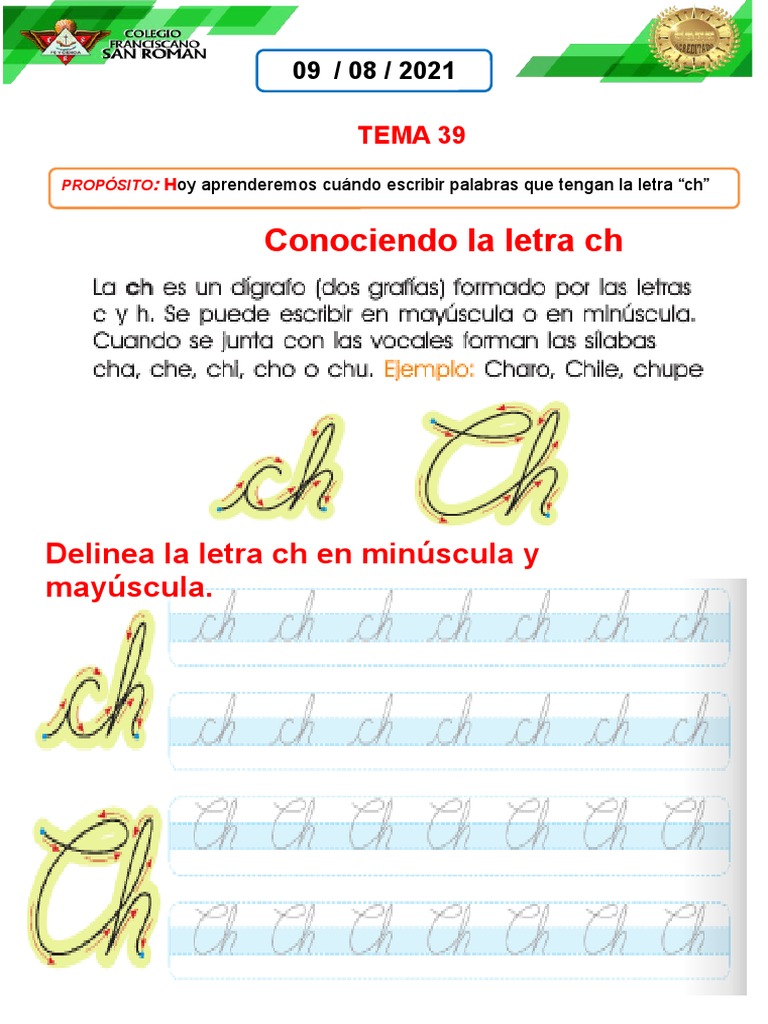 Ficha Com. Conociendo La Letra CH | PDF