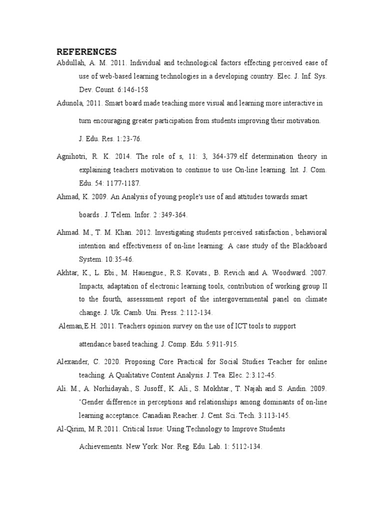 References | PDF | Educational Technology | Teachers