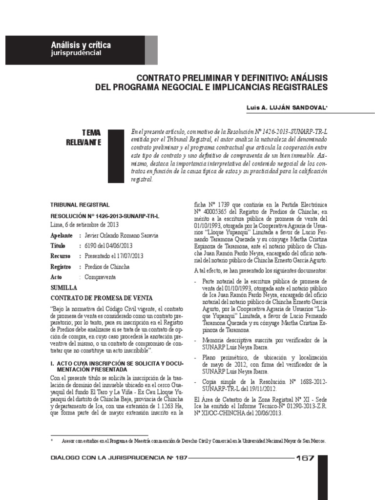 Contrato Preliminar y Definitivo Analisi | PDF | Derecho privado | Derecho civil (sistema legal)
