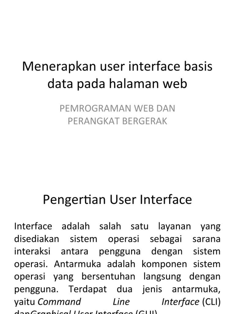 Arti dan Fungsi User Interface Komputer | PDF