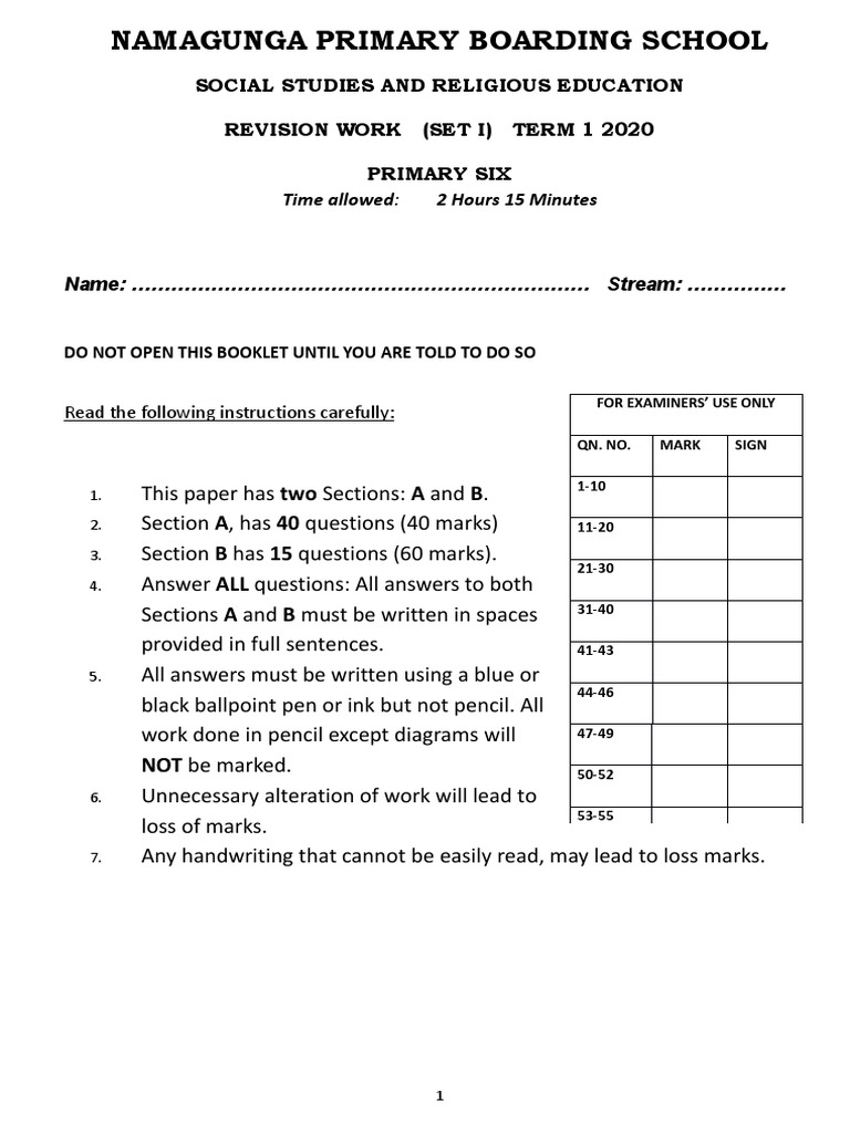 Namagunga Primary Boarding School | PDF | Hadith | Adam And Eve