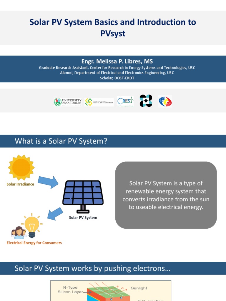 Solar PV Basics and Intro To PVsyst For VSU | PDF | Photovoltaic System ...