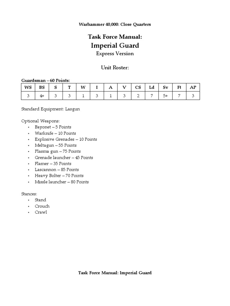 Imperial Guard: Task Force Manual | Download Free PDF | Explosion | Missile