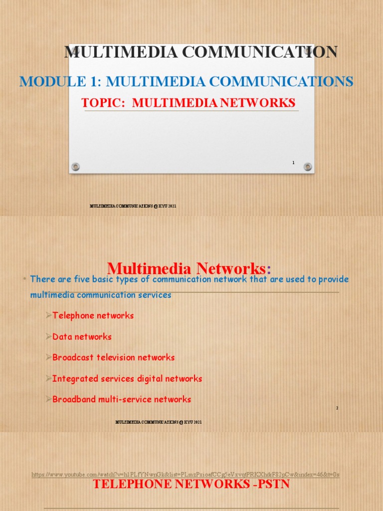 Multimedia Networks | PDF | Computer Network | Public Switched Telephone Network