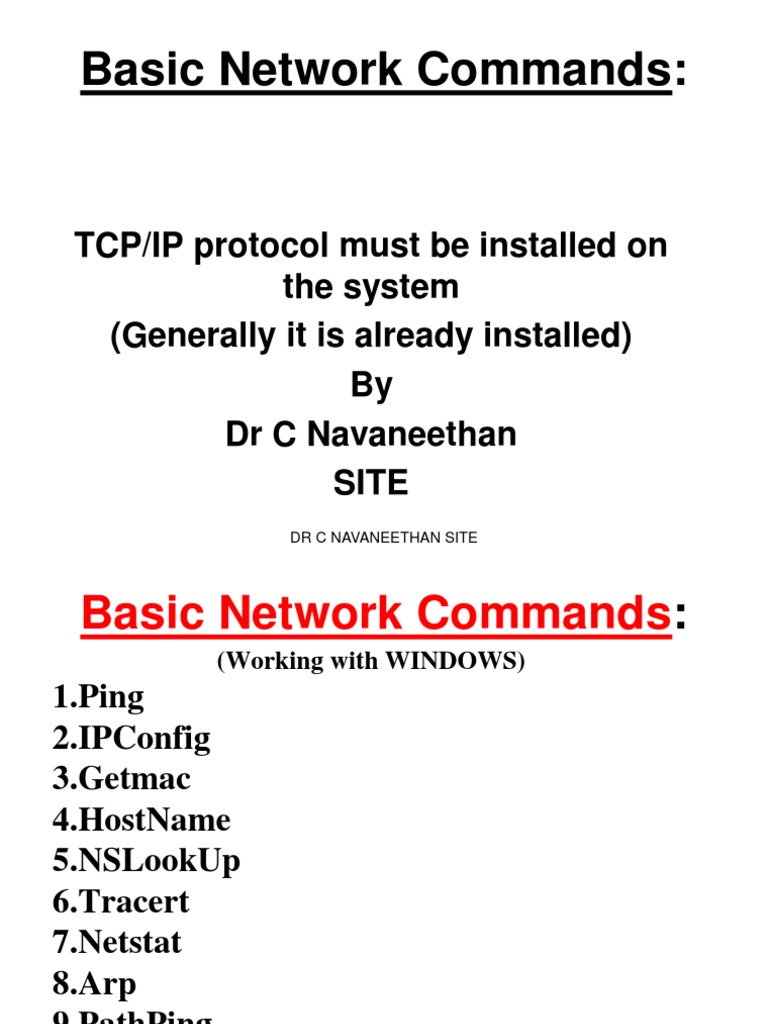 Basic Network Commands Lab Nava Pdf Computer Network Domain Name