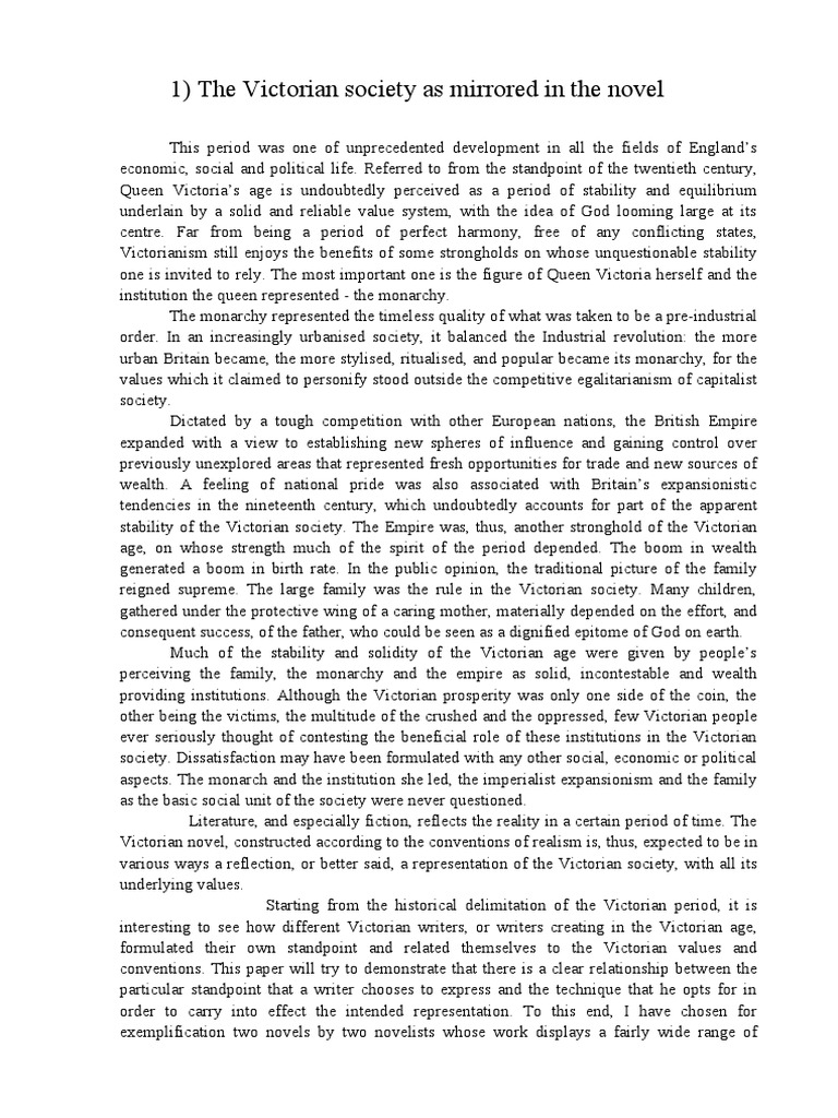1) The Victorian Society As Mirorred in The Novel | PDF | Charles ...