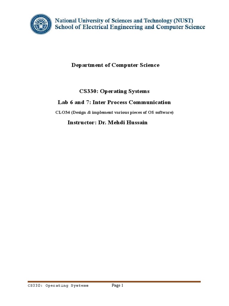 Department of Computer Science: CLO34 (Design & Implement Various ...