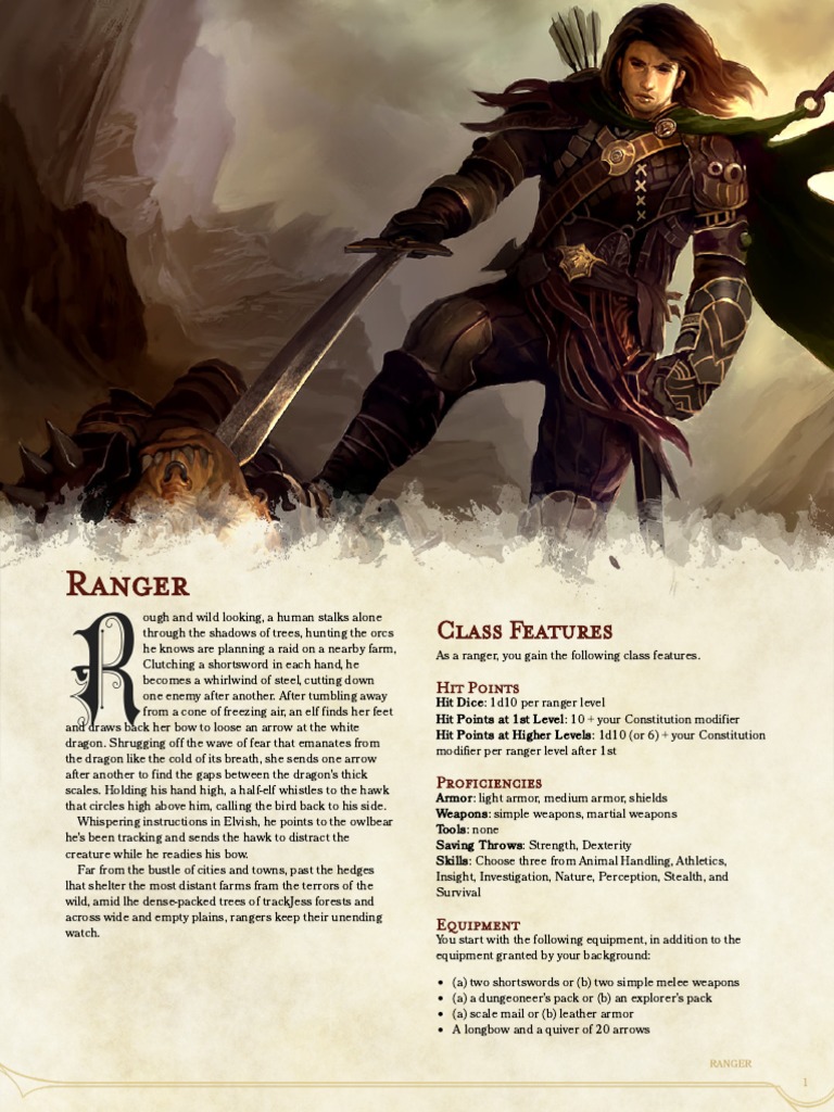 Ranger Homebrew Reworked | Download Free PDF | Dungeons & Dragons