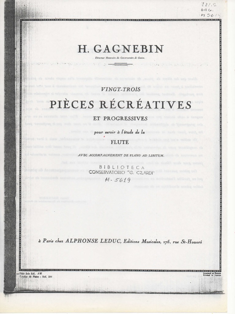 Gagnebin. 23 Piezas Recreativas y Progresivas | PDF