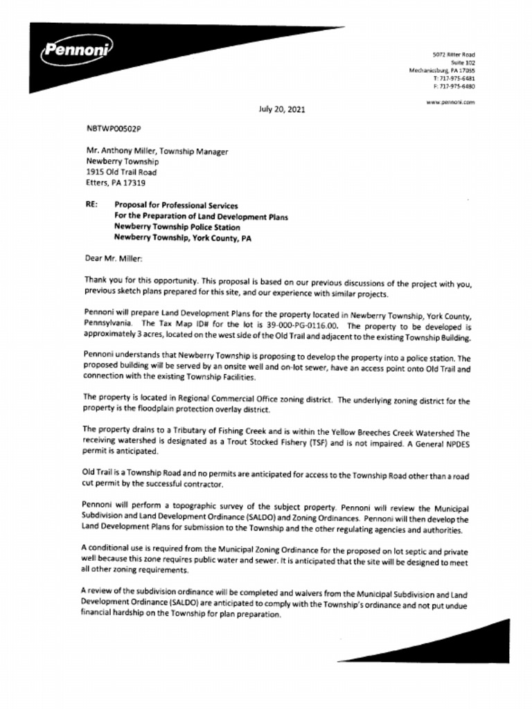 Pennoni Engineering Proposal - July 20, 2021 | PDF
