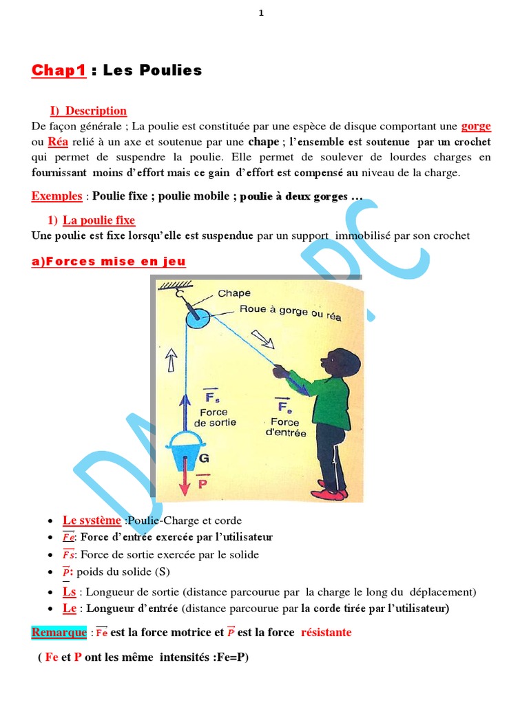 Comprendre les Poulies et Treuils | PDF | Obliger | Rotation