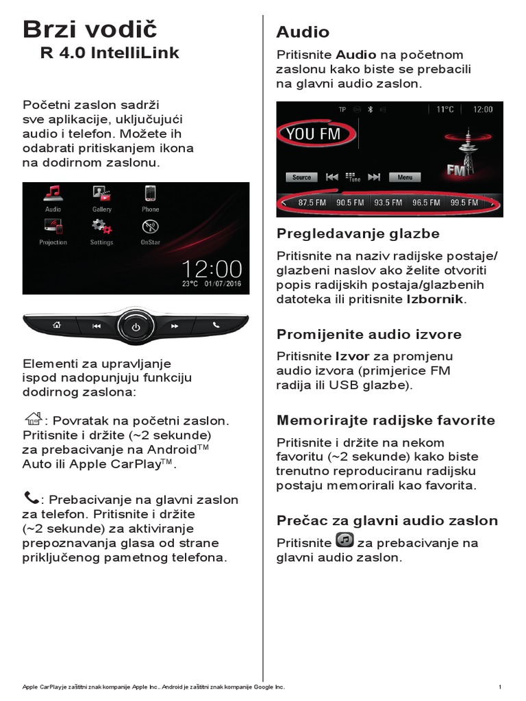 Opel R 4.0 IntelliLink | PDF