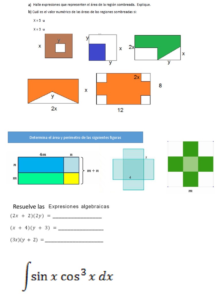 Áreas Expresiones Algebraicas | PDF