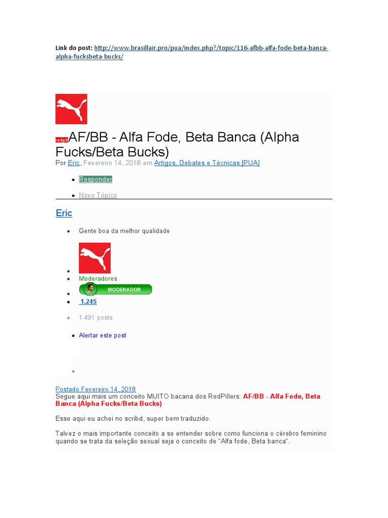 AF-BB - Alfa Fode, Beta Banca (Alpha Fucks-Beta Bucks) | PDF | Mulher ...