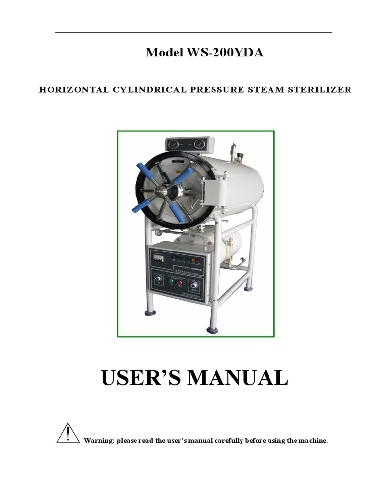 WS-200YDA Manual | PDF | Sterilization (Microbiology) | Steam