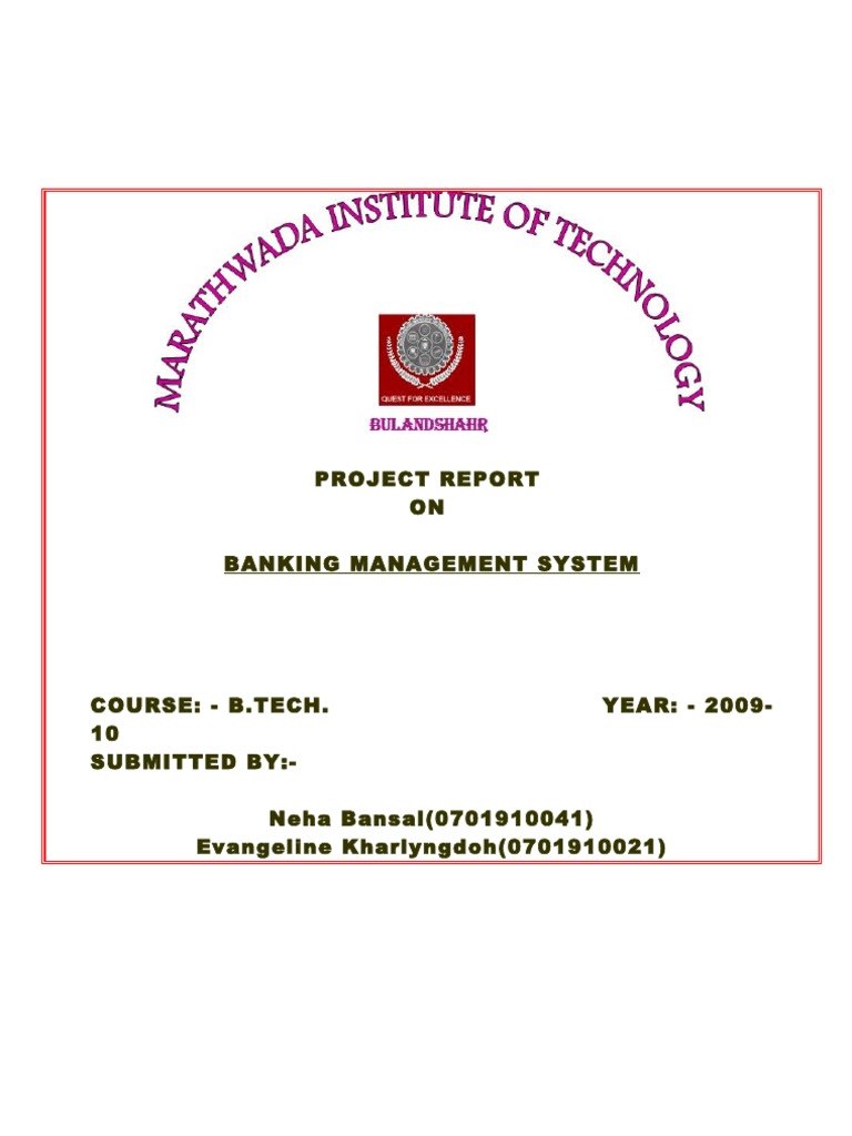 Banking Management System Report | PDF | Software Testing | Microsoft ...