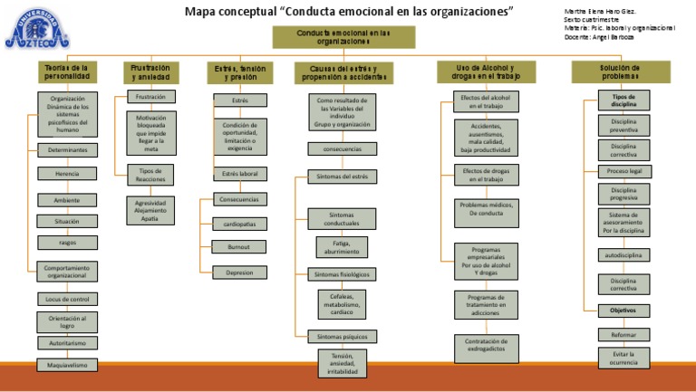 Mapa Conceptual Conducta Emocional en Las Organizaciones | PDF | Estrés (biología) | Las emociones