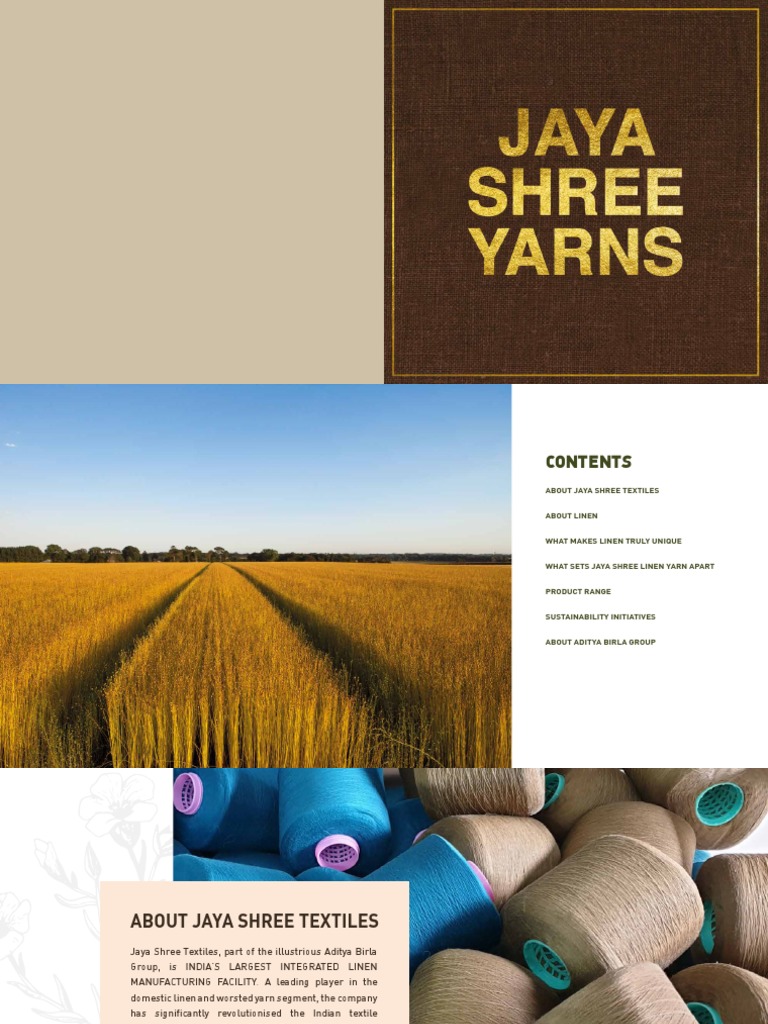Jayashree Textiles Linen Yarn Brochure | PDF | Linens | Textiles