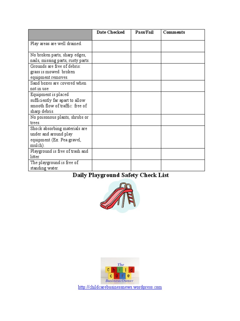 Playground Checklist | PDF