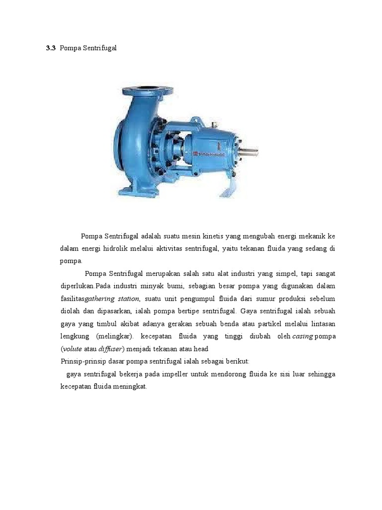Pemeliharaan dan Komponen Pompa Sentrifugal | PDF | Teknologi & Rekayasa